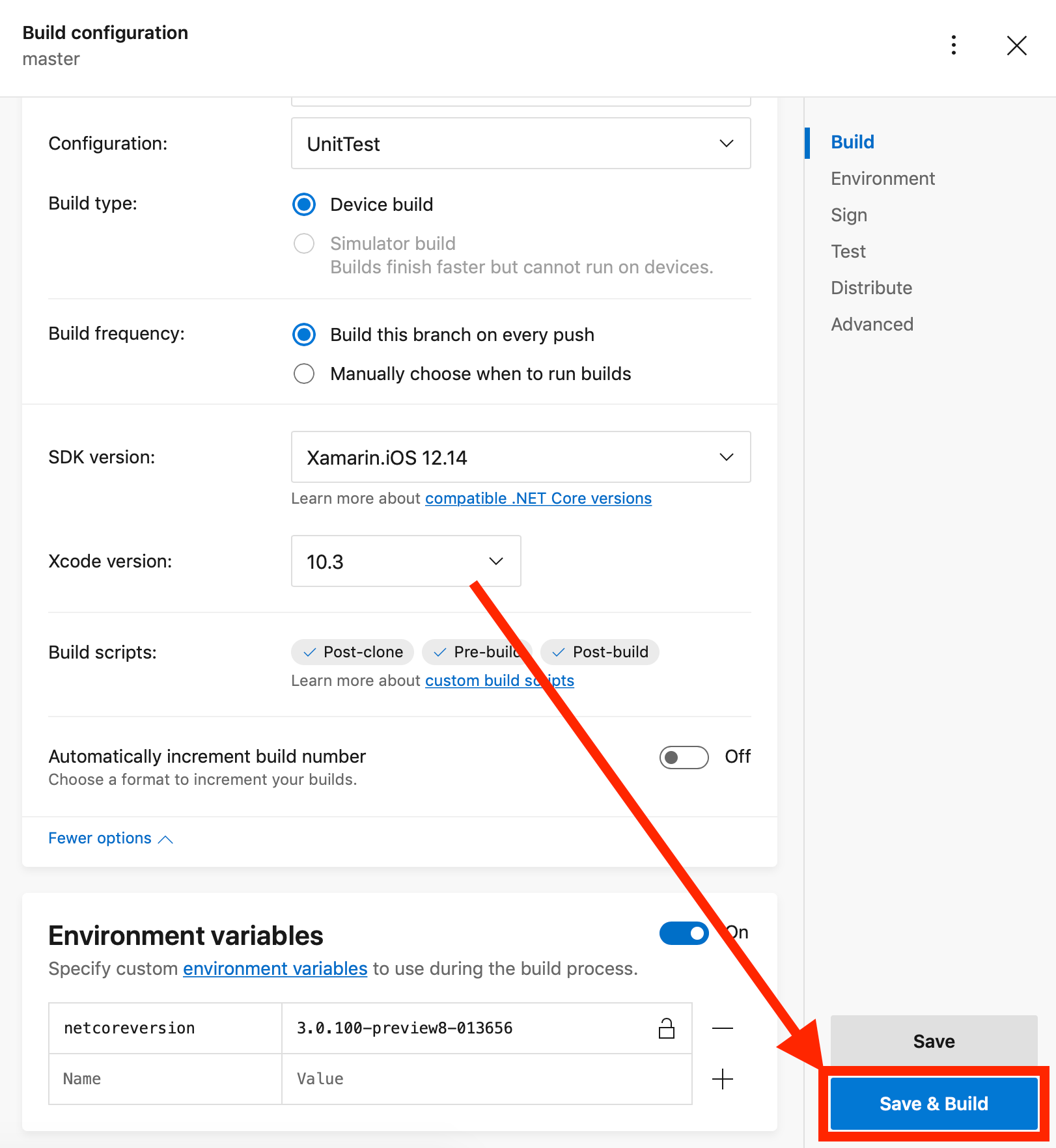 Using Preview Versions of .NET Core with App Center Build